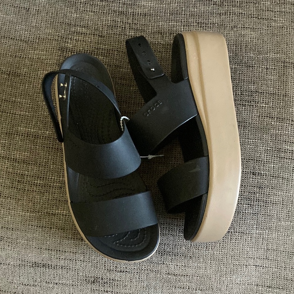 Crocs Brooklyn Double Band Low Platform Wedge Sandals… - Gem
